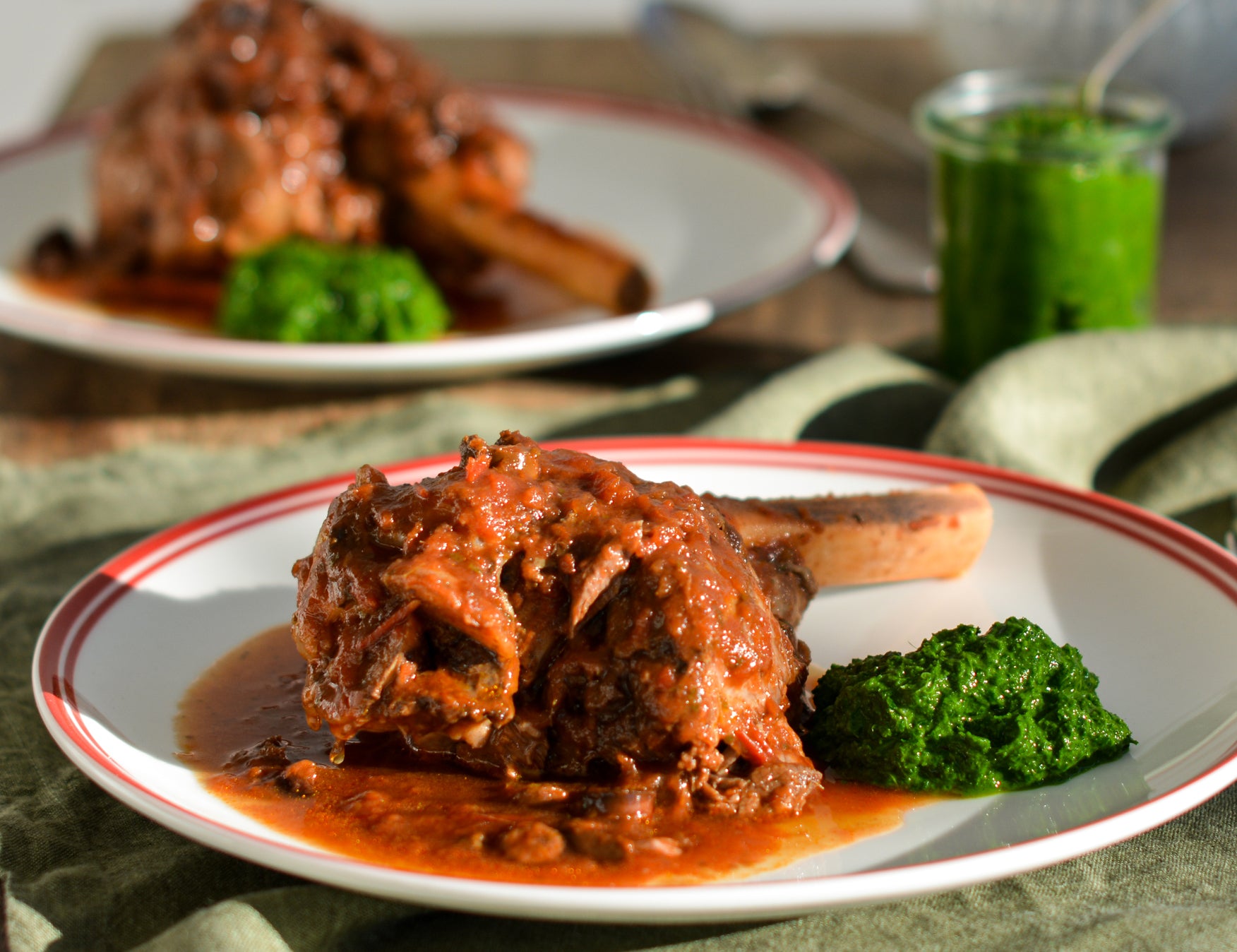 Slow Cooked Lamb Shanks with Cavolo Nero Pesto｜Maggie Beer