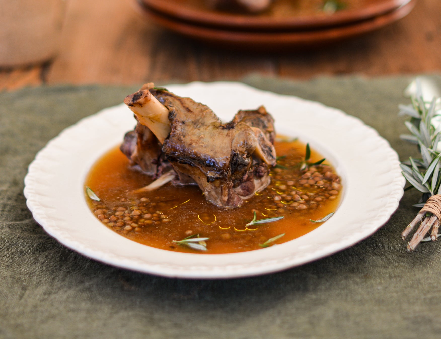 Slow Braised Lamb Shanks with Lentils & Rosemary Recipe | Maggie Beer