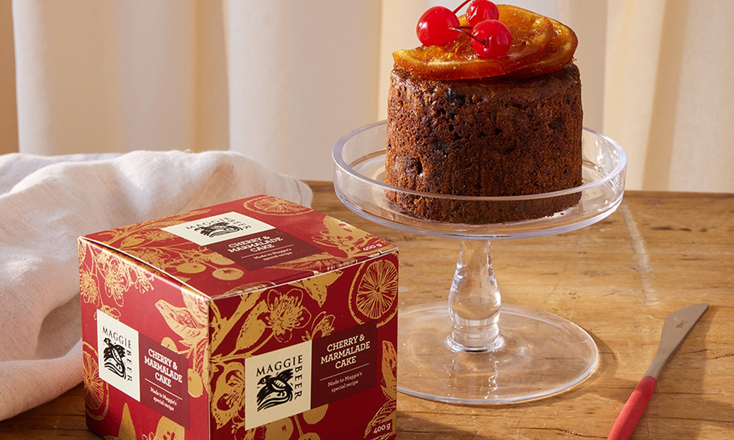 Cherry & Seville Marmalade Christmas Cake 400g｜Maggie Beer
