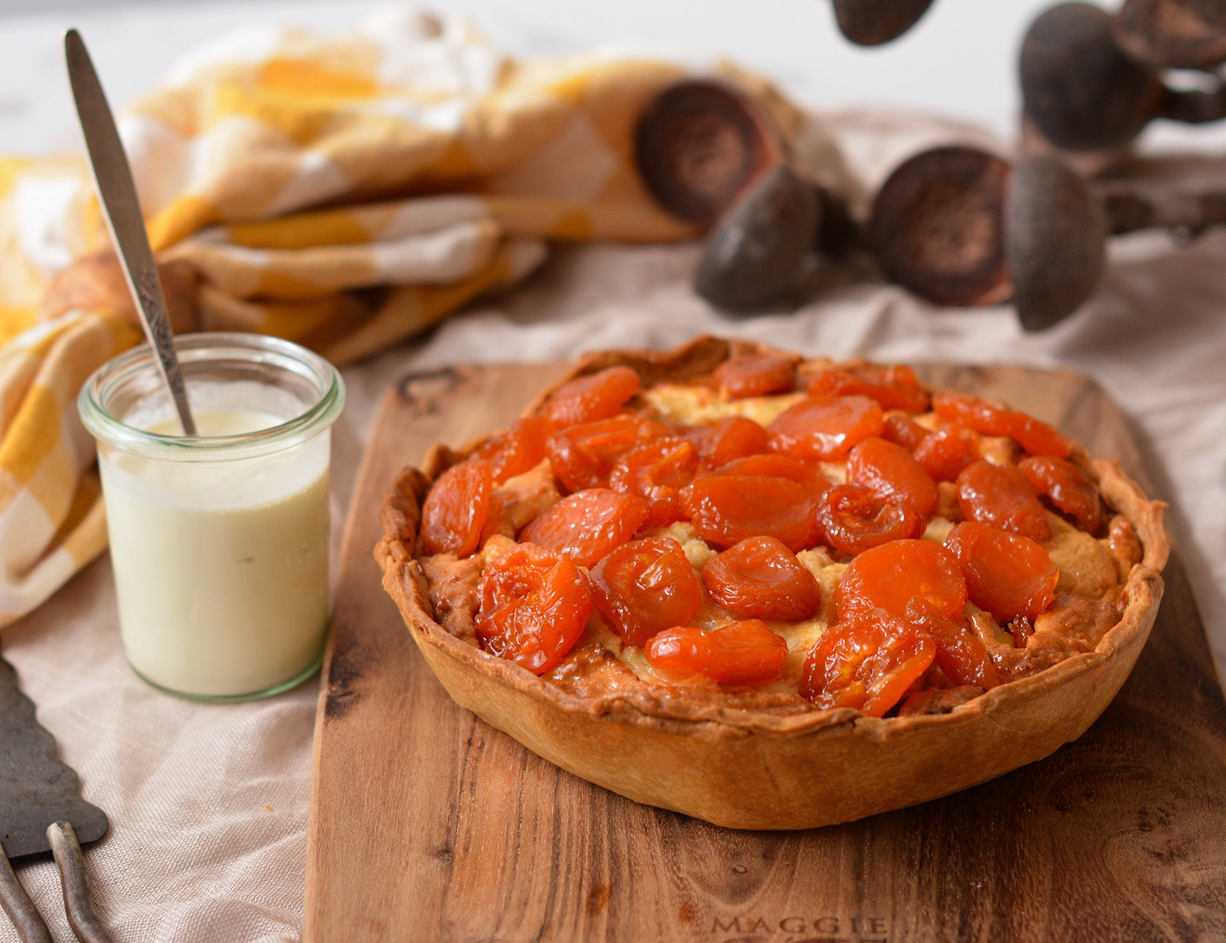 Dried Verjuice Apricots and Frangipane Tart Recipe | Maggie Beer